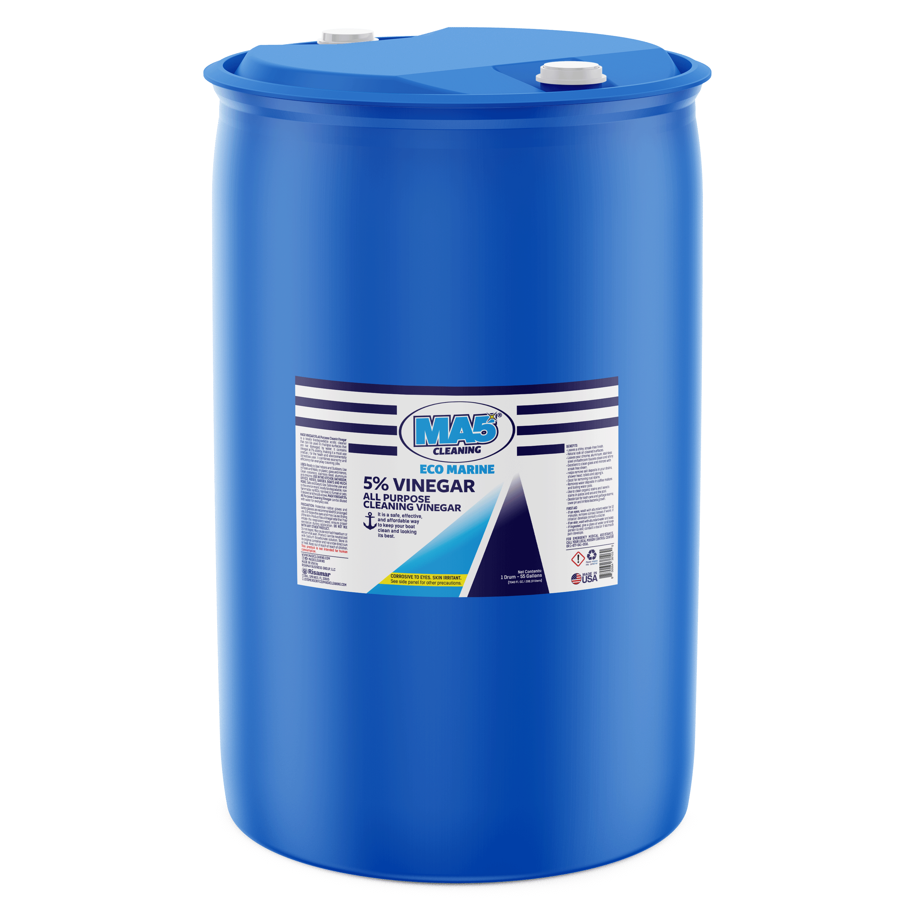 55-Gallon Vinegar 5% Cleaner Drum | Janitorial & Marine – MA5X®
